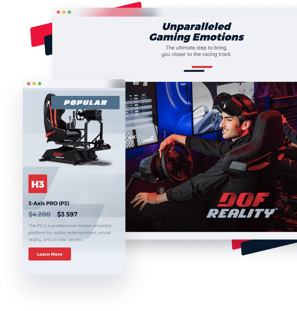 Corporate website for DOF Reality company