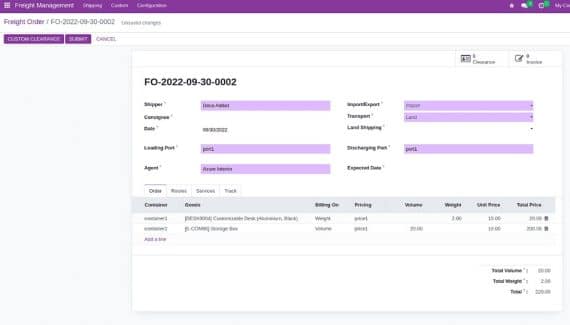 Odoo ERP for Logistics and Transportation Companies