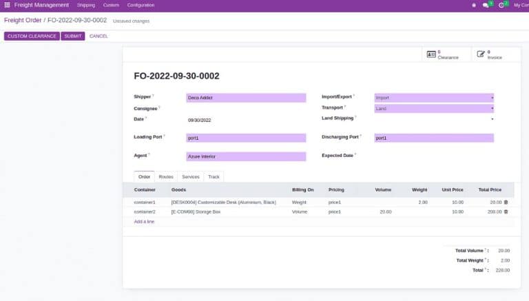 Odoo ERP for Logistics and Transportation Companies