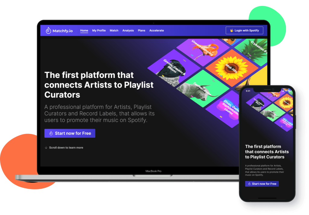 Matchfy - web platform & community for music creators